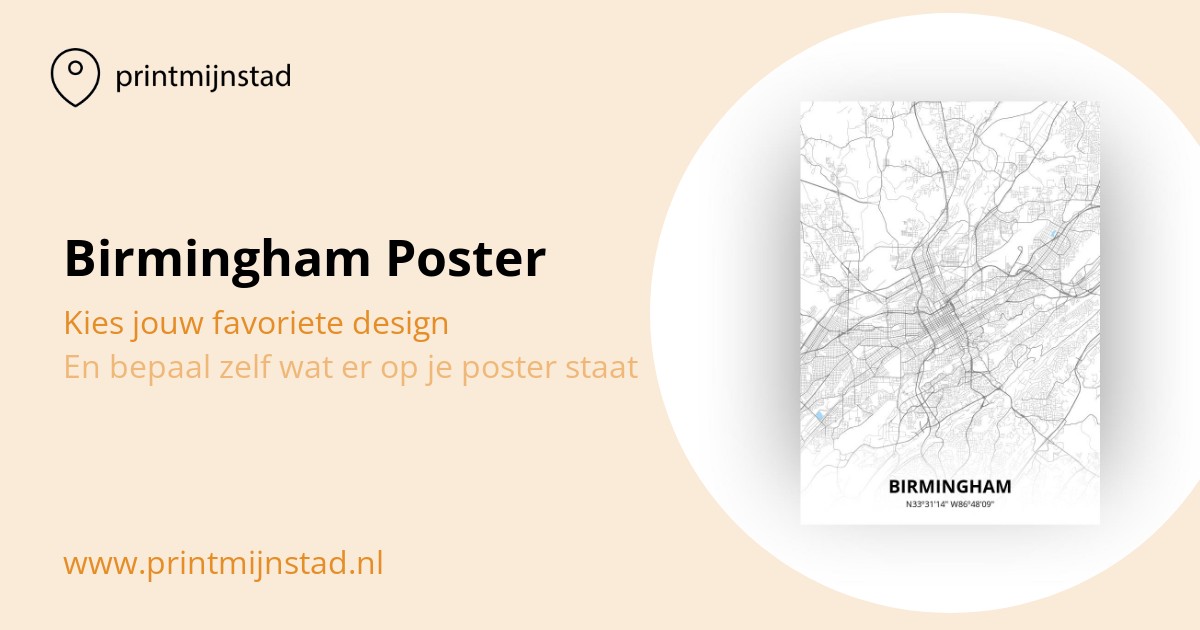 Poster van Birmingham ~ Printmijnstad 📍