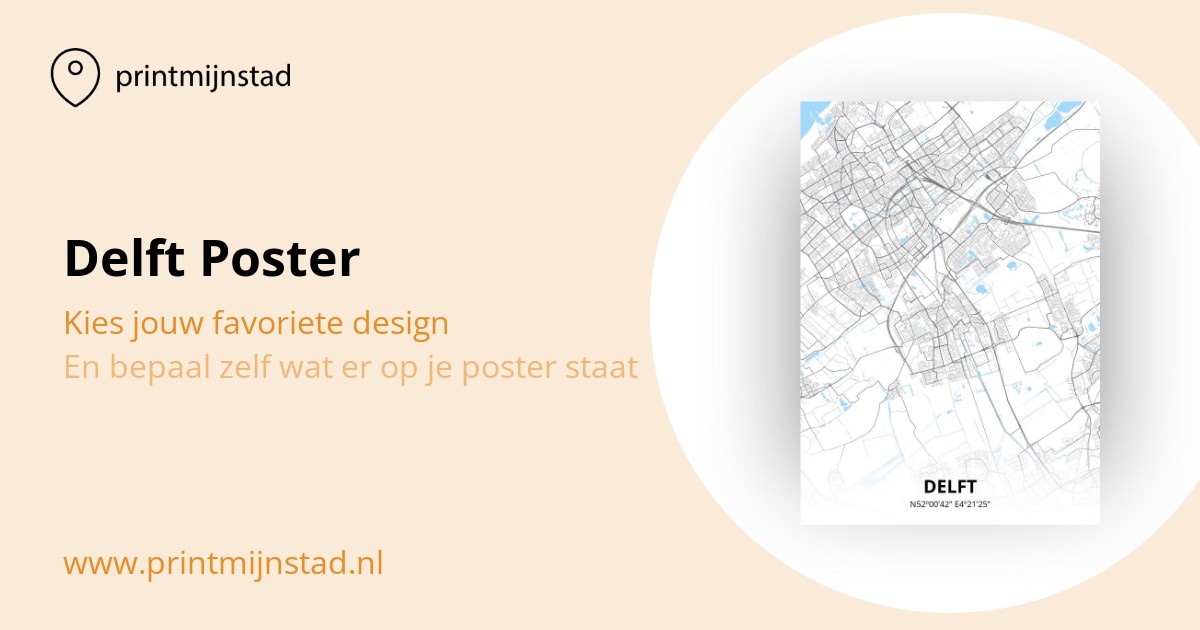 Poster van Delft ~ Printmijnstad 📍