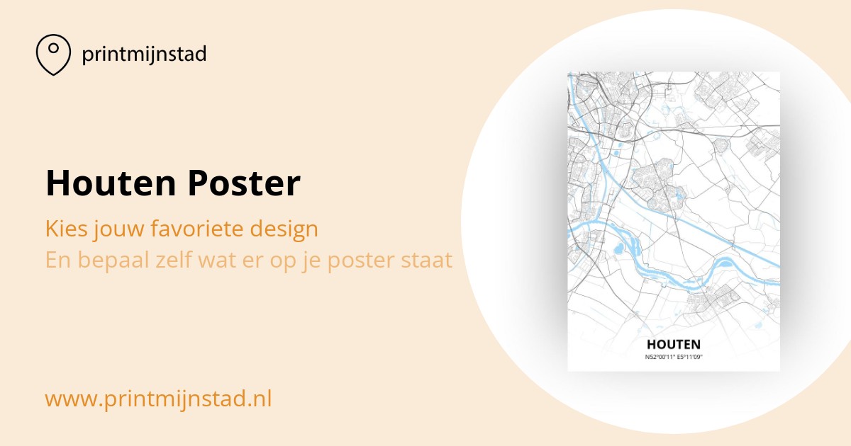 Poster van Houten ~ Printmijnstad 📍